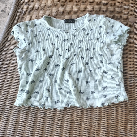 3 girls clothing | Shirts & Tops | 3 Girls Clothing Mint Butterfly Crop ...